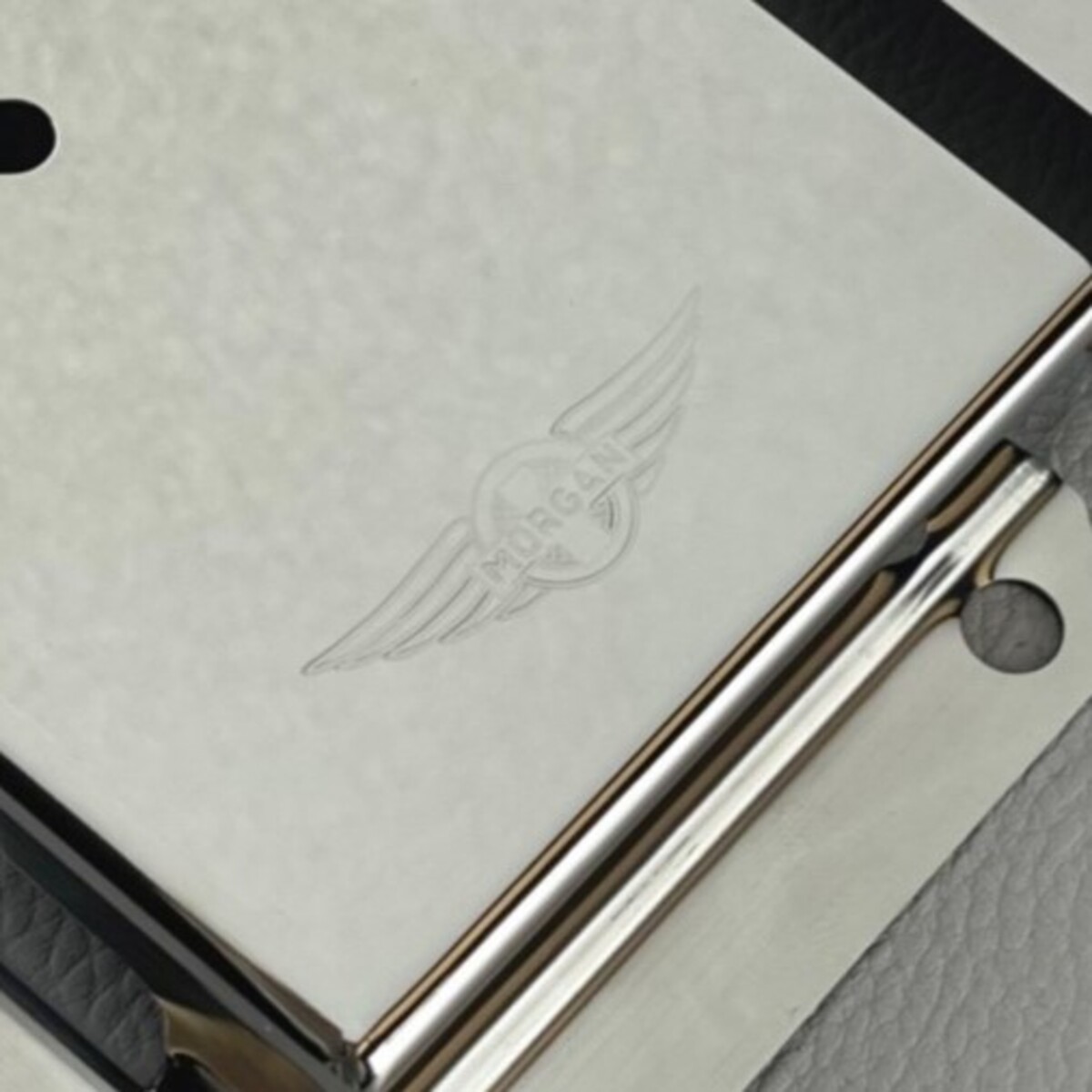 Door lock covers in stainless steel with new style Morgan wings logo ...